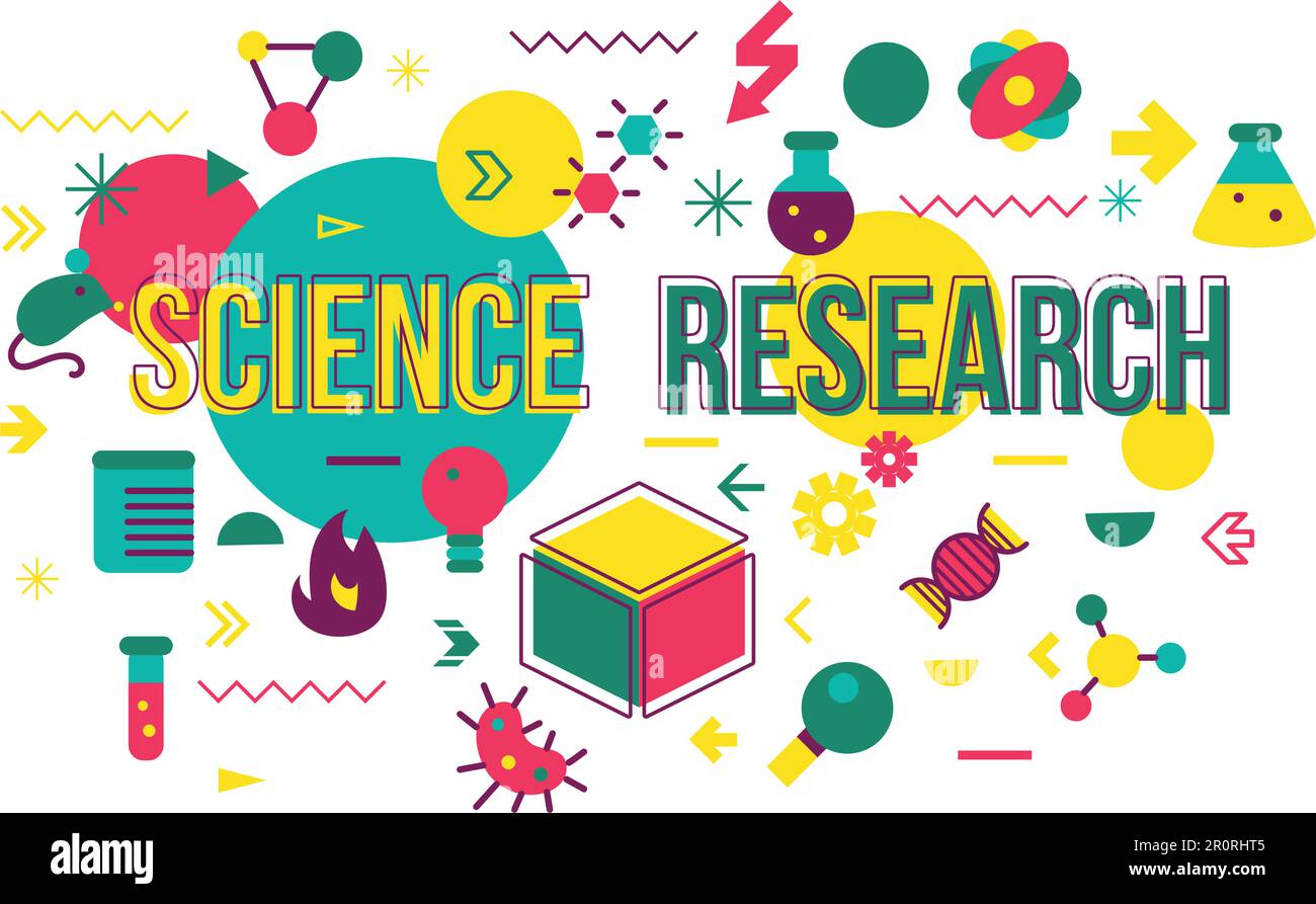 Microbiology study vector illustration. Science research banner with ...