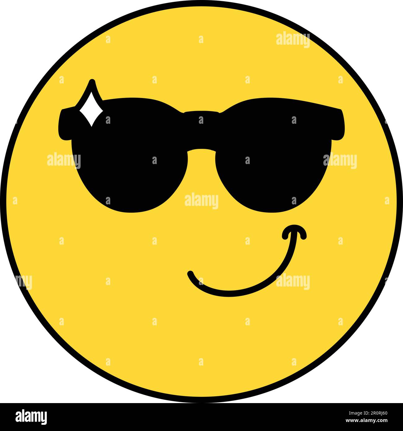 Cool, confident emoji vector illustration. Emoticon in sunglasses ...
