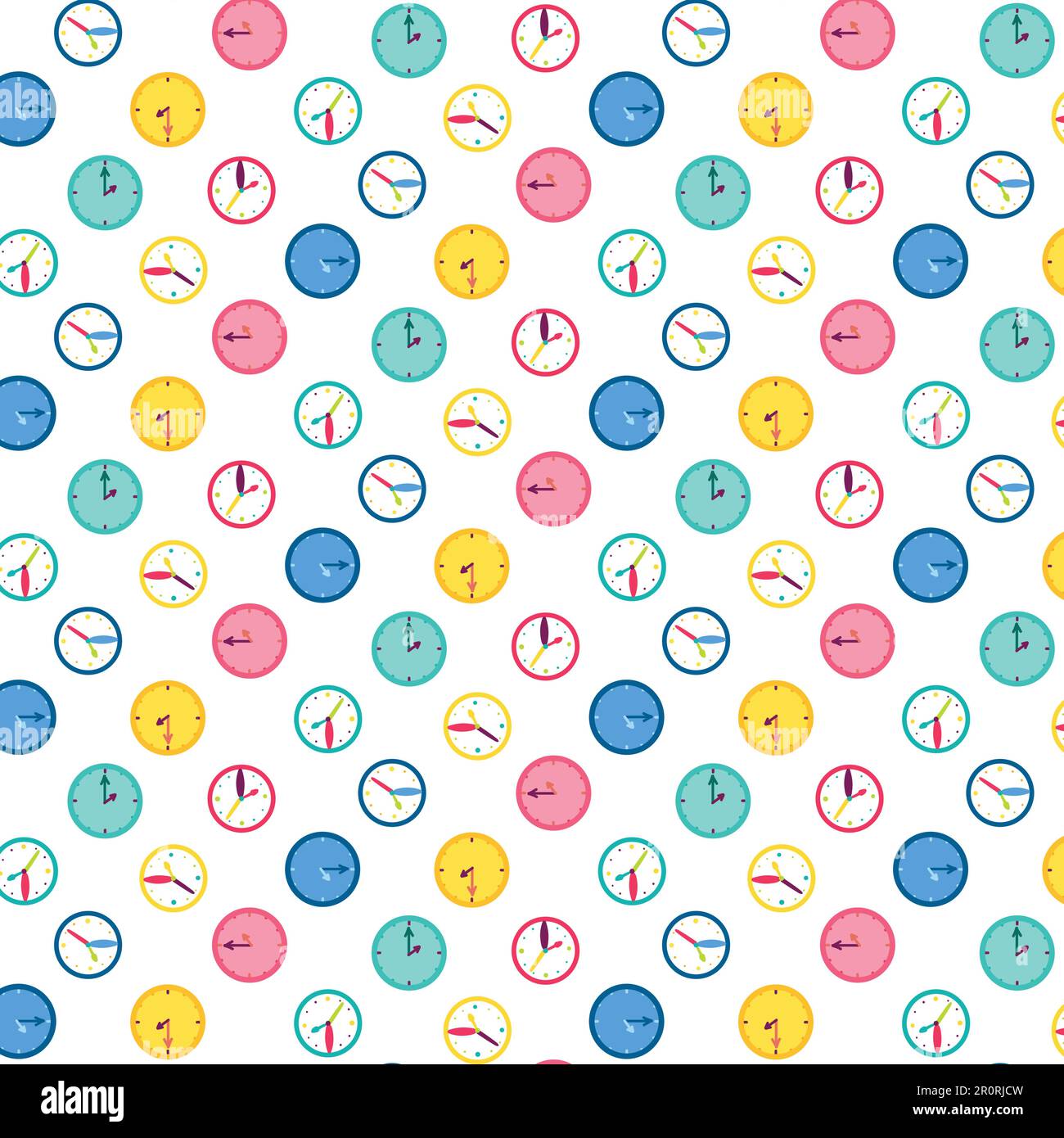 Wall clock vector seamless pattern. Time management texture. Wallpaper ...