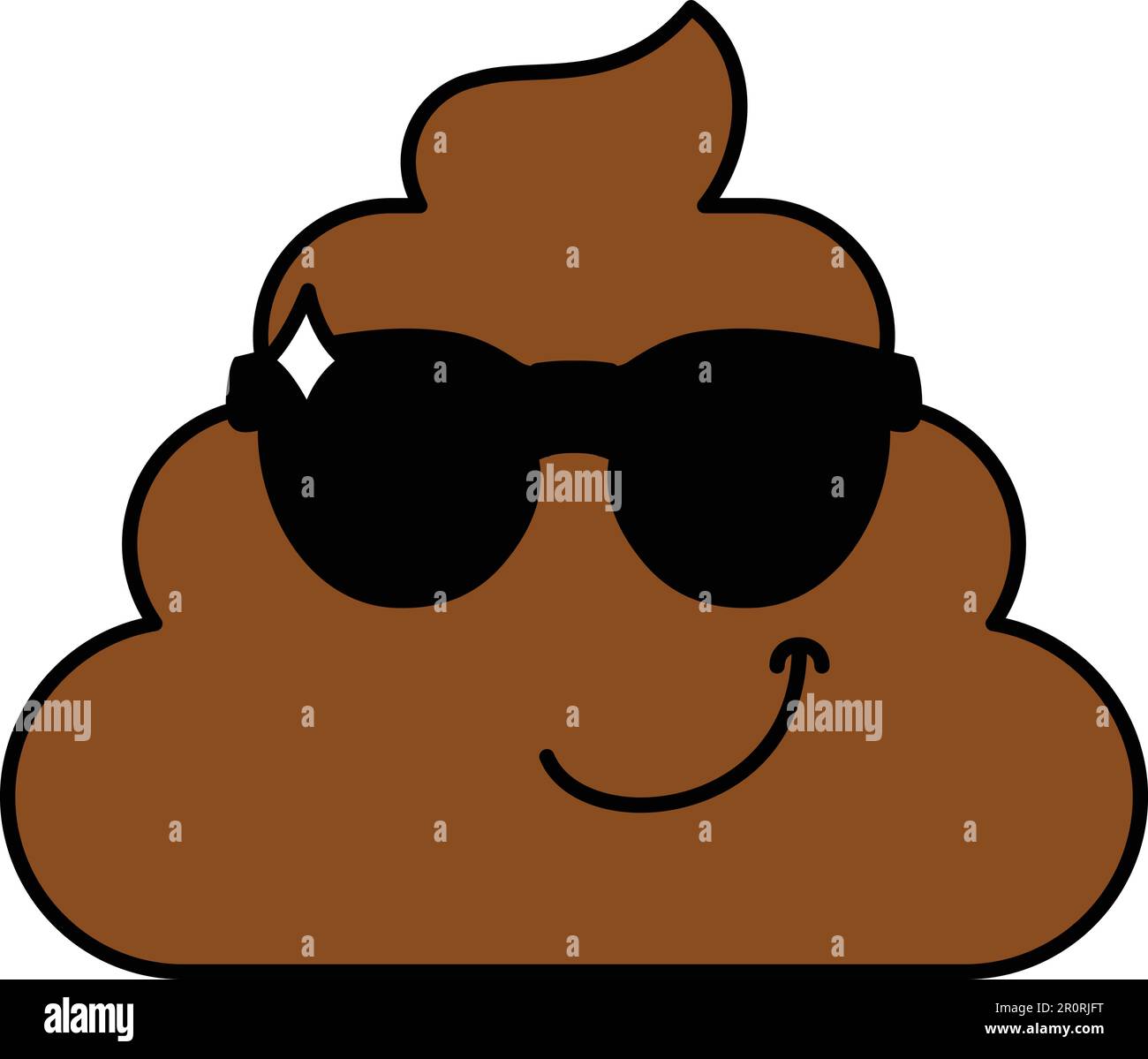 Cool, confident poop emoji vector illustration. Sunglasses emoticon ...