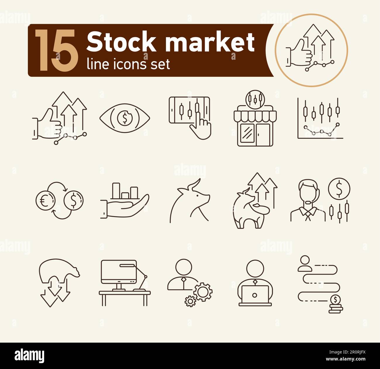 Stock market line icon set Stock Vector Image & Art - Alamy