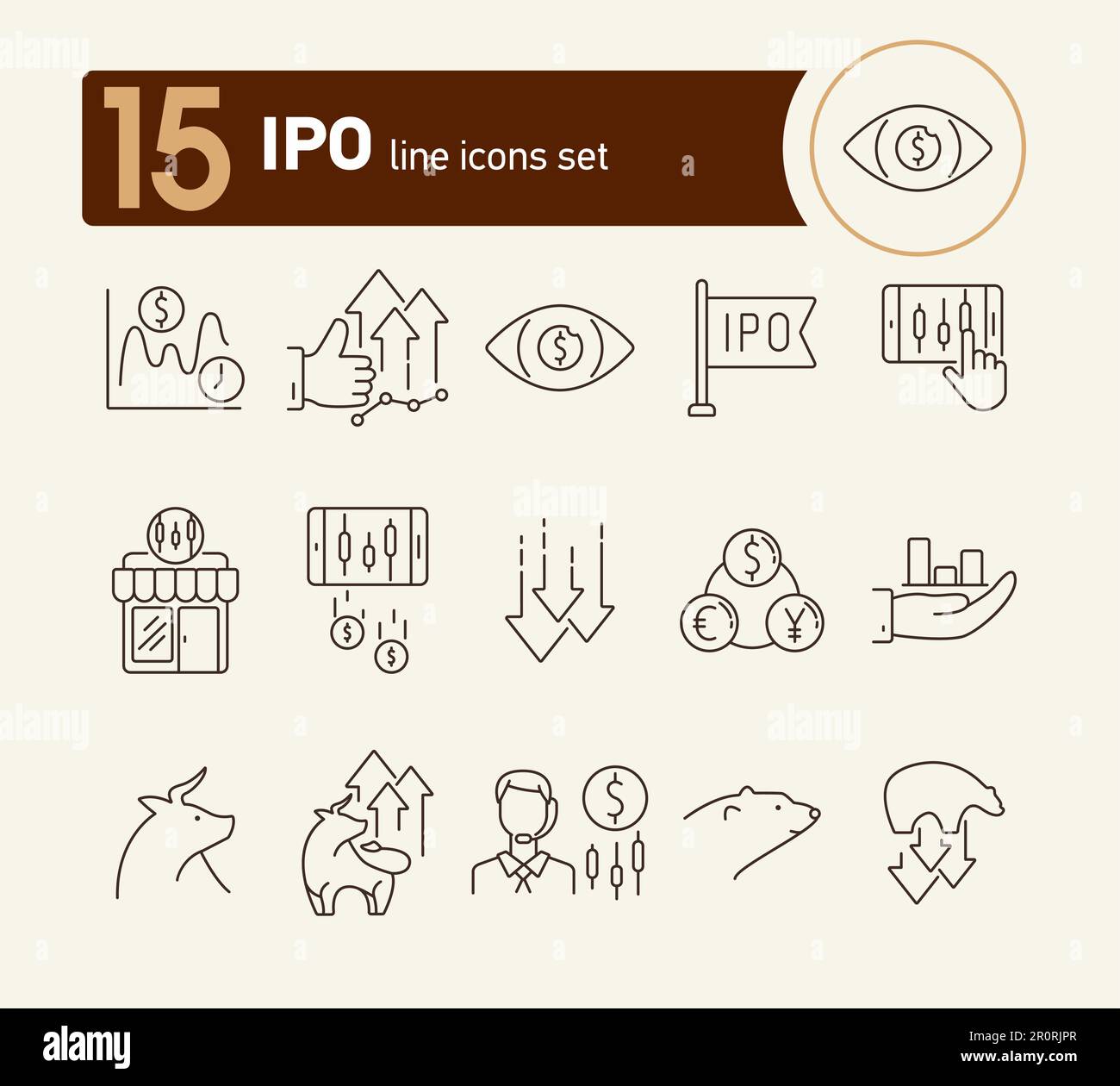 IPO line icon set Stock Vector Image & Art - Alamy