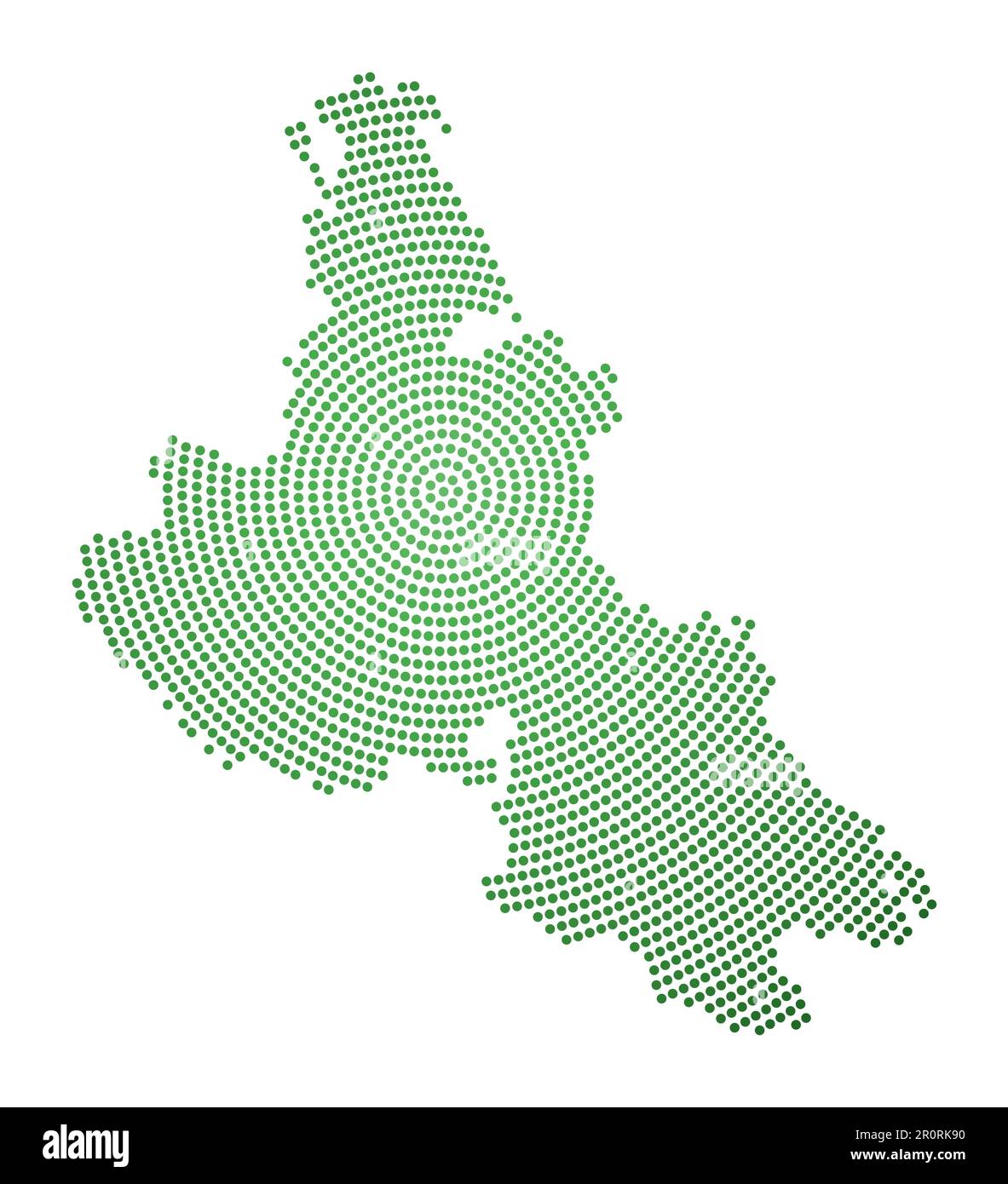 Krk dotted map. Digital style shape of Krk. Tech icon of the island ...