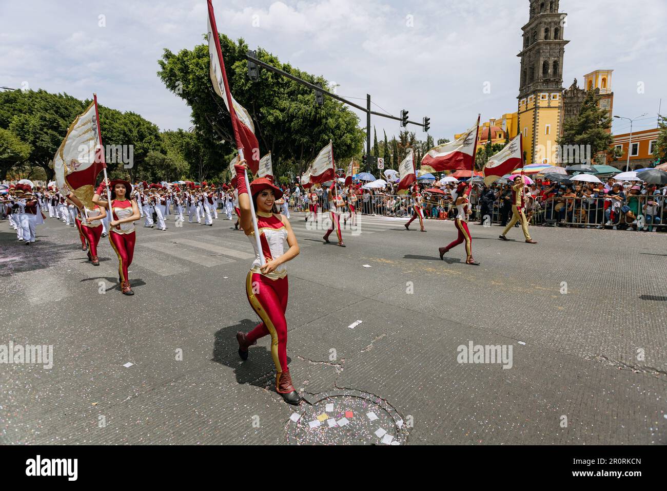 Students march in the civic parade on the anniversary of the May 5 ...
