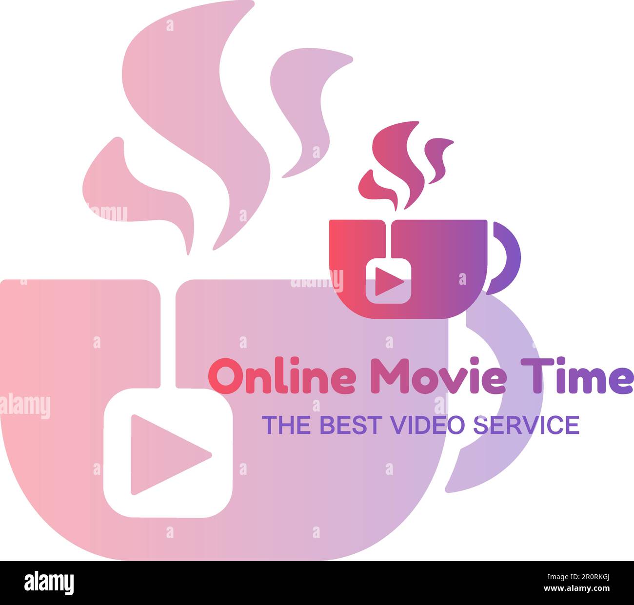 Best Online Movie Time Service Logo Web Design. Cup with Play Sign ...