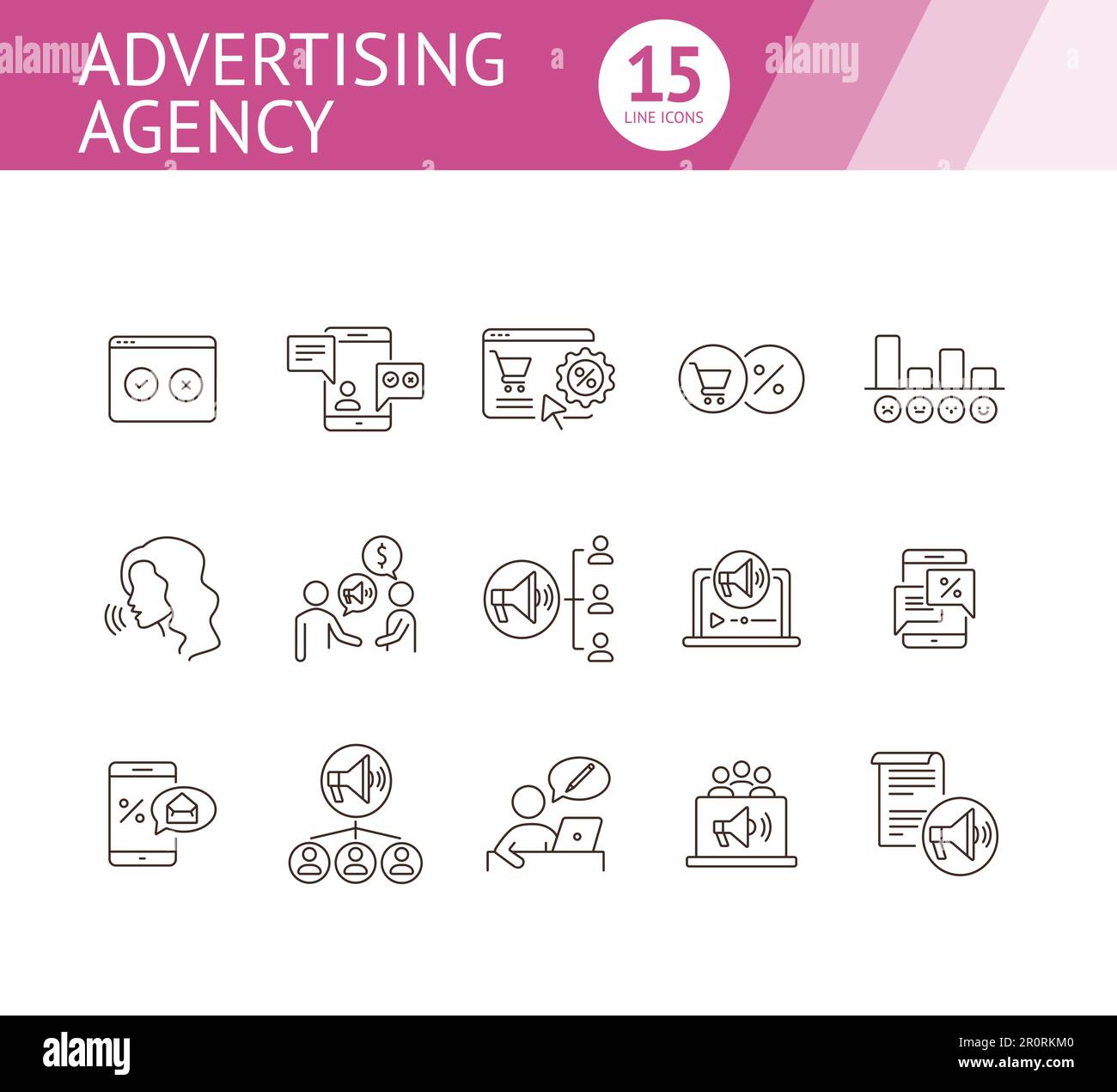 Advertising agency icons Stock Vector Image & Art - Alamy