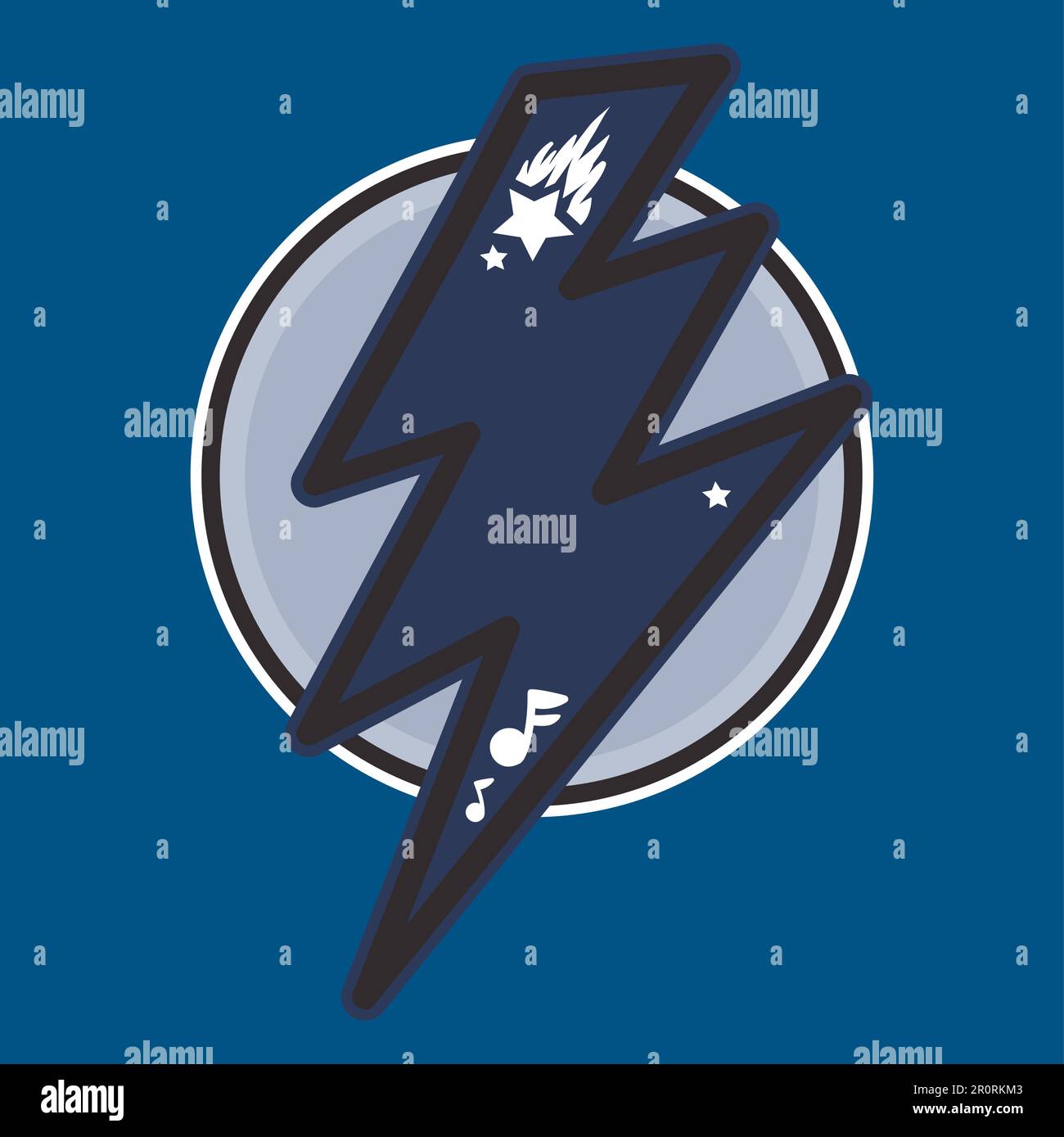 Thunder blue color illustration. Lightning bolt in circle. Speed ...