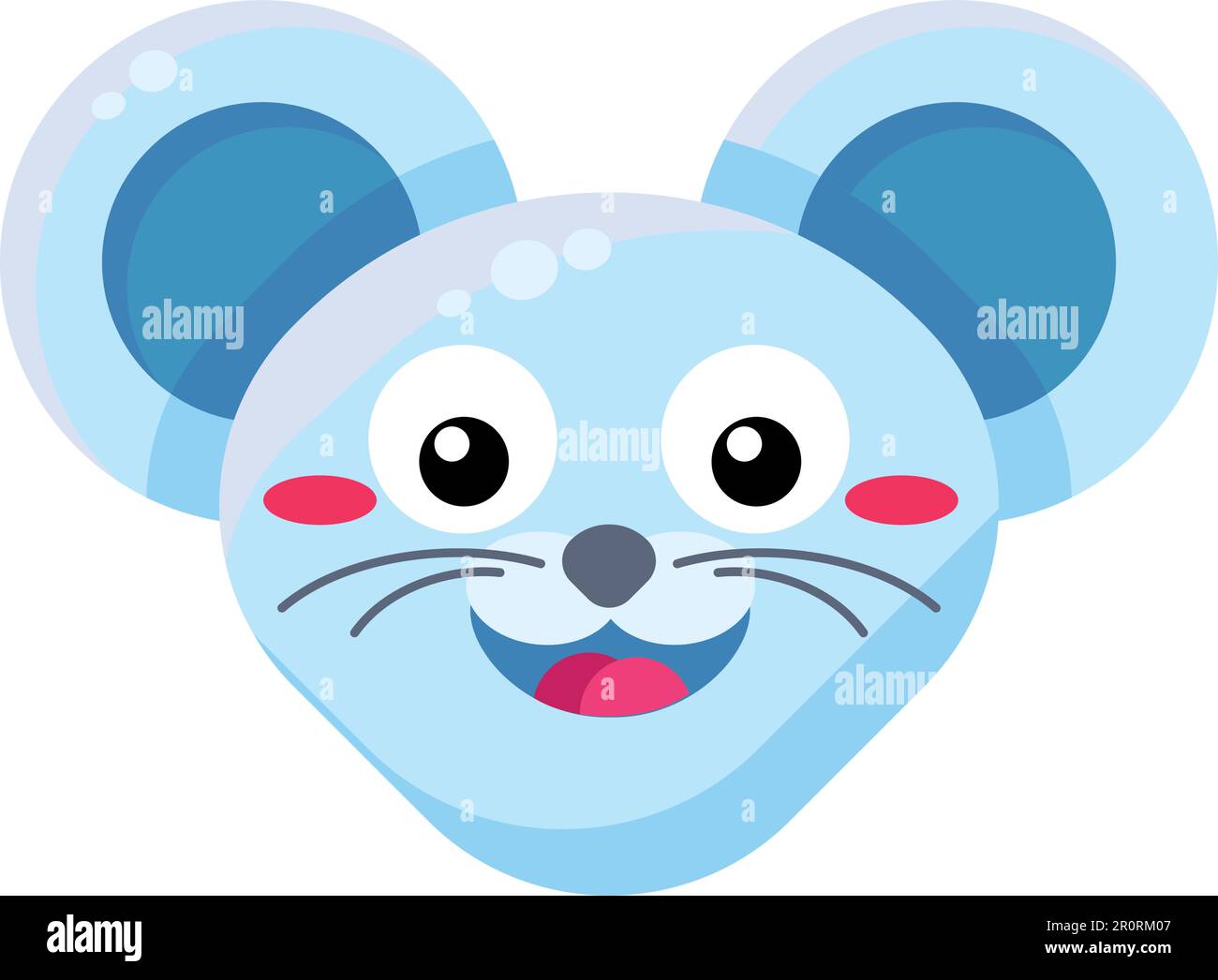 Happy mouse emoji flat illustration. 2020 year mascot. Social media ...