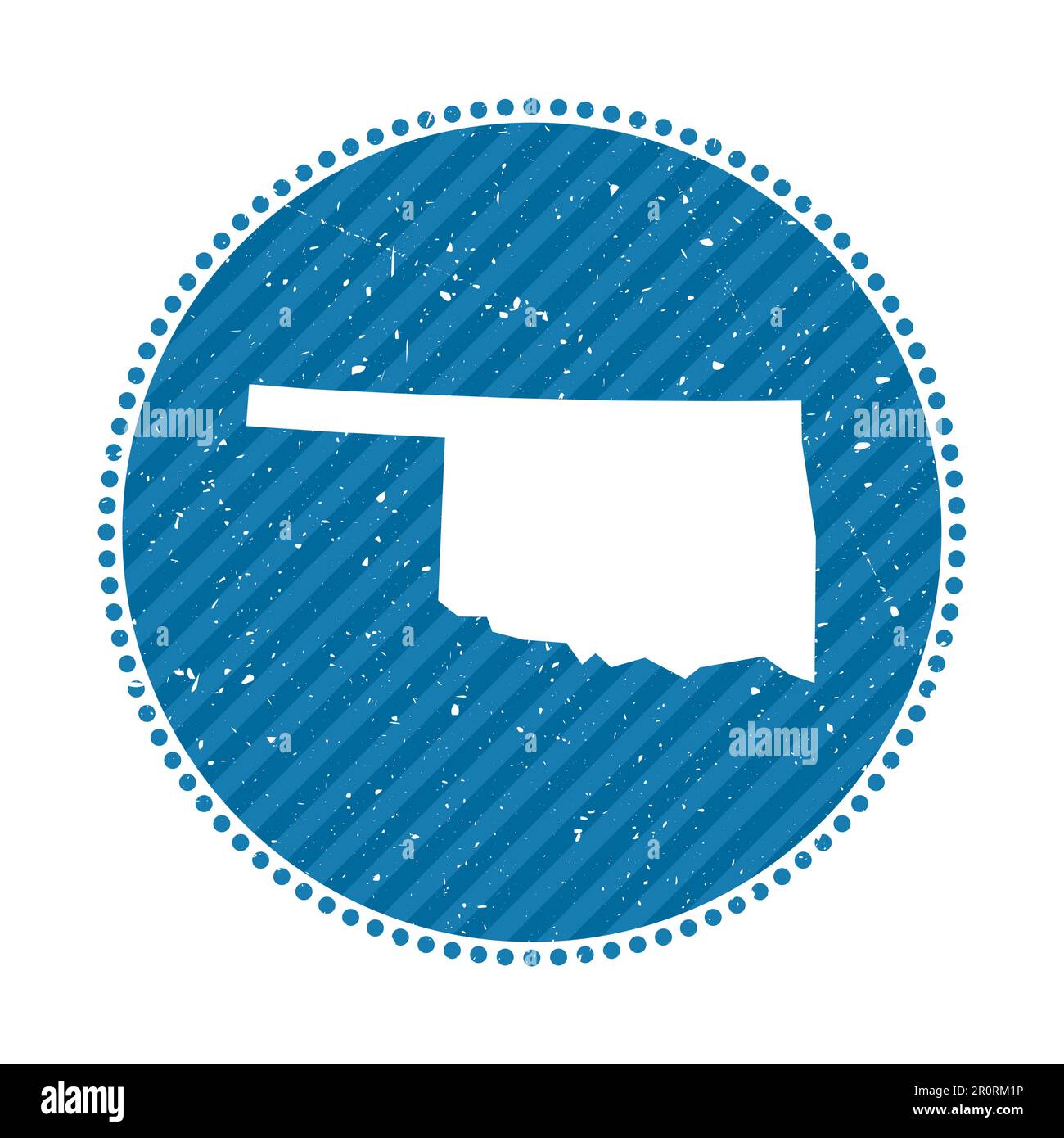 Oklahoma striped retro travel sticker. Badge with map of US state ...