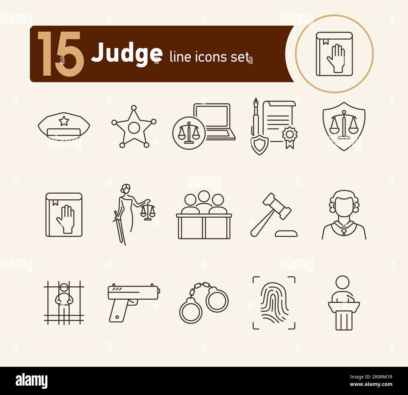 Judge bench gavel Stock Vector Images - Alamy
