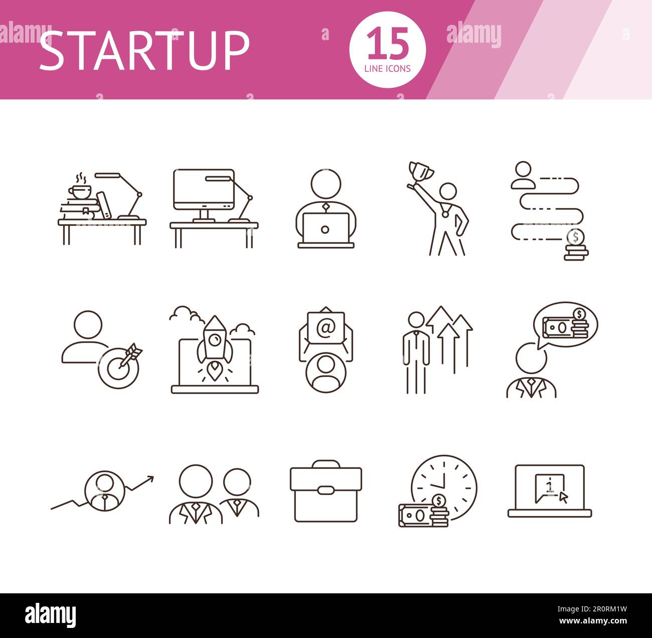 Startup line icon set Stock Vector Image & Art - Alamy