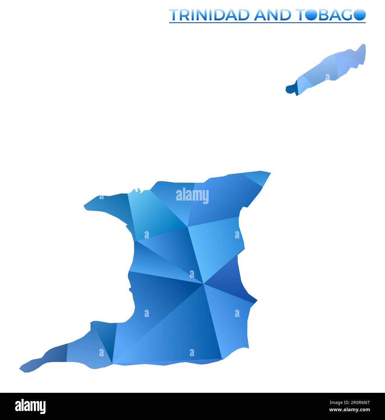 Vector polygonal Trinidad and Tobago map. Vibrant geometric country in ...