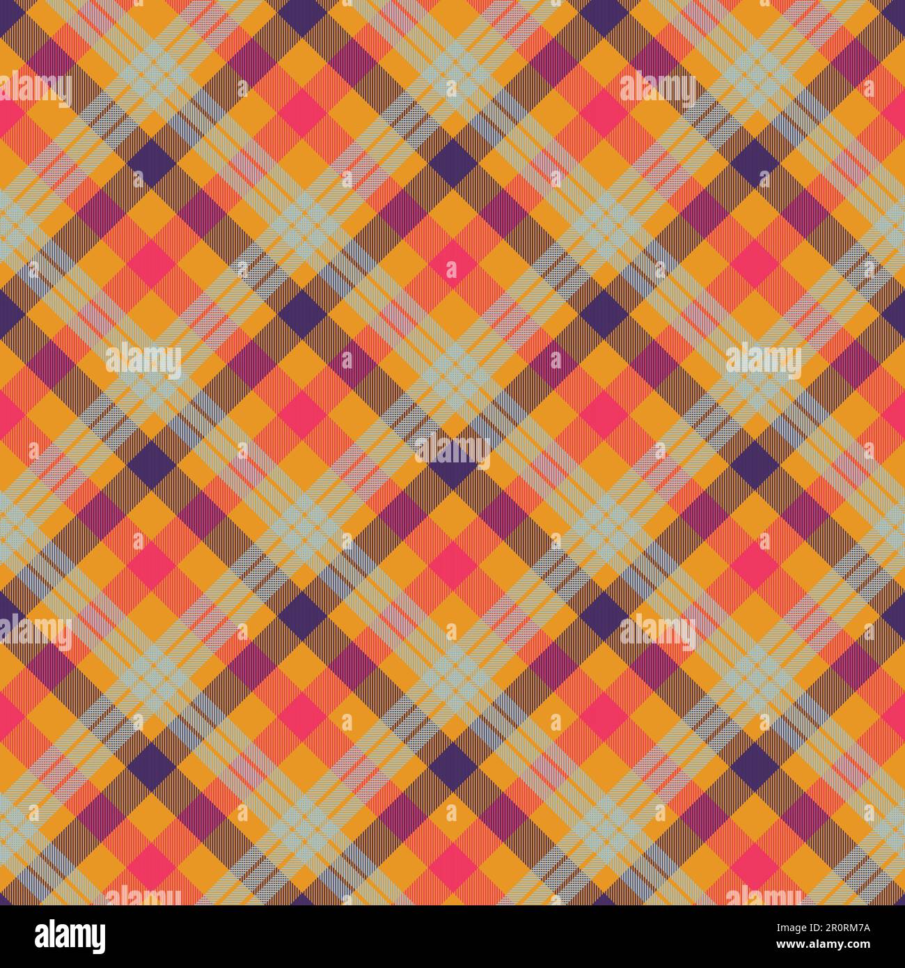 Tartan orange color seamless vector pattern. T-shirt fabric texture ...