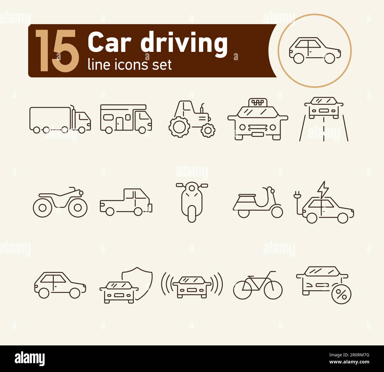 Car driving line icon set. Camper, bike Stock Vector Image & Art - Alamy Car driving line icon set. Camper, bike Stock Vector Image & Art - Alamy