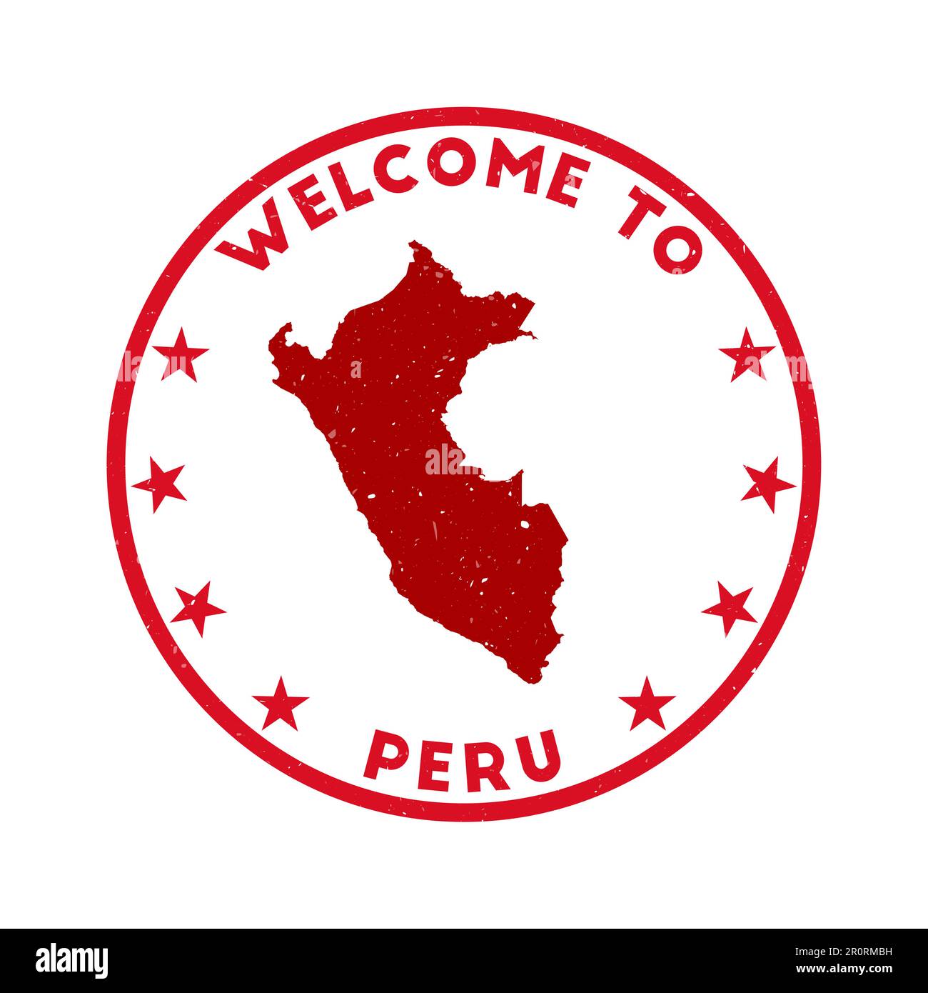 Welcome to Peru stamp. Grunge country round stamp with texture in ...