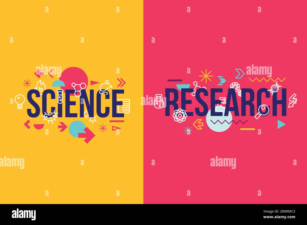 Science and research word concept banner design. Scientific lab study ...
