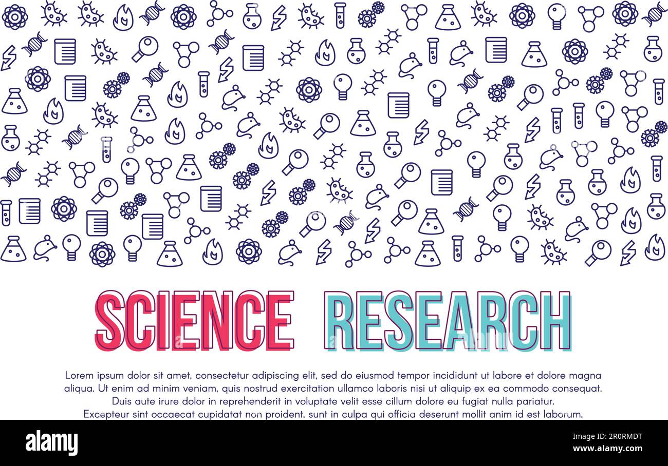 Scientific research banner vector template. Study, lab test, analysis ...
