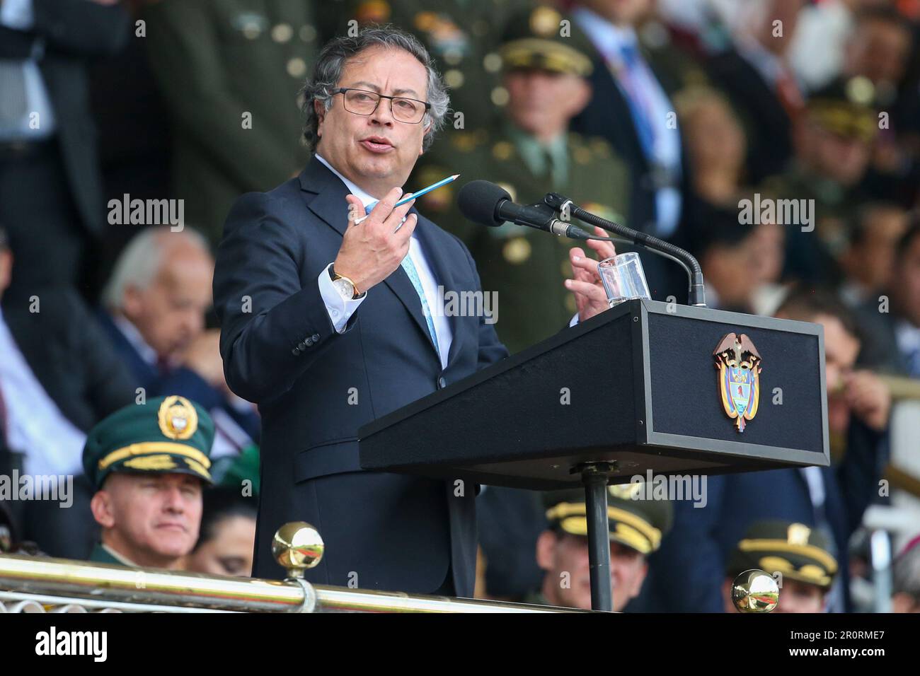 Colombia's President Gustavo Petro speaks during the swearing-in ...