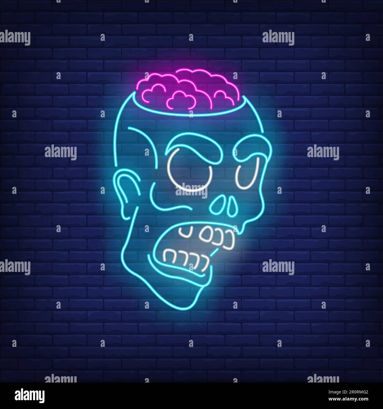 Angry zombie head neon sign Stock Vector Image & Art - Alamy