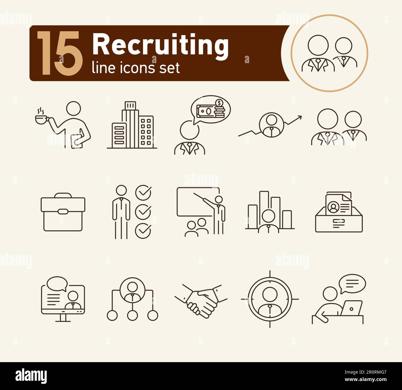 Recruiting line icon set Stock Vector Image & Art - Alamy