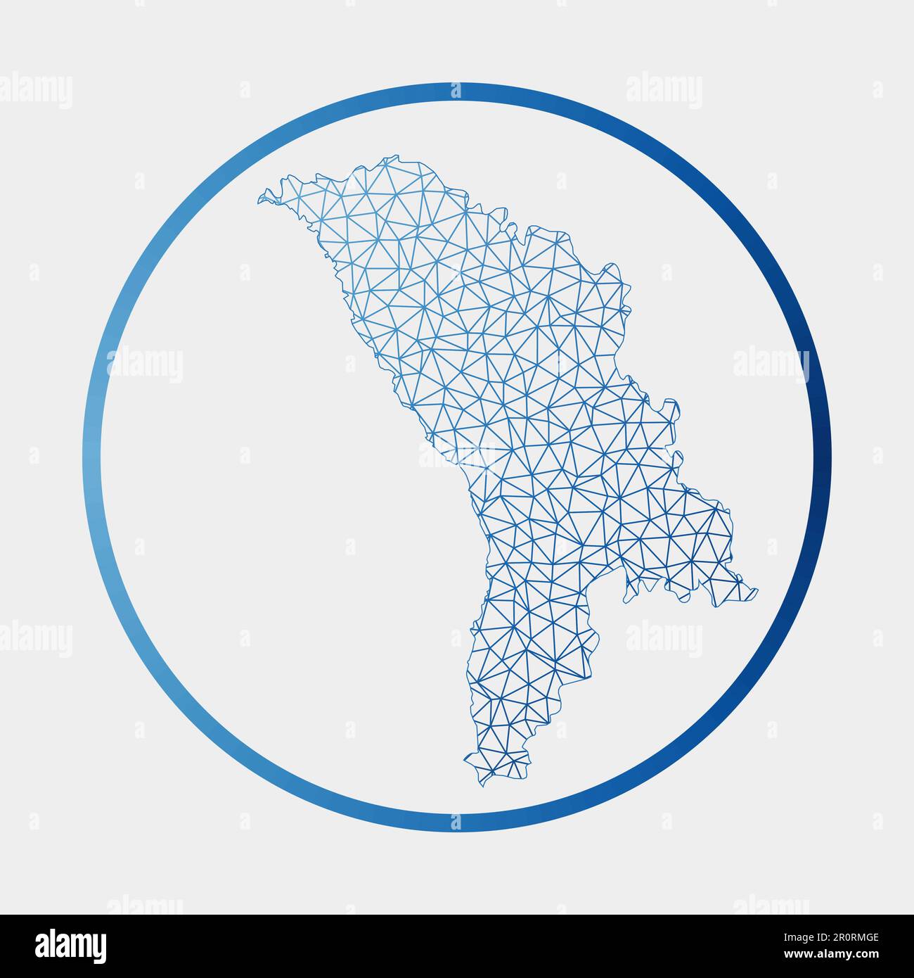 Moldova icon. Network map of the country. Round Moldova sign with ...