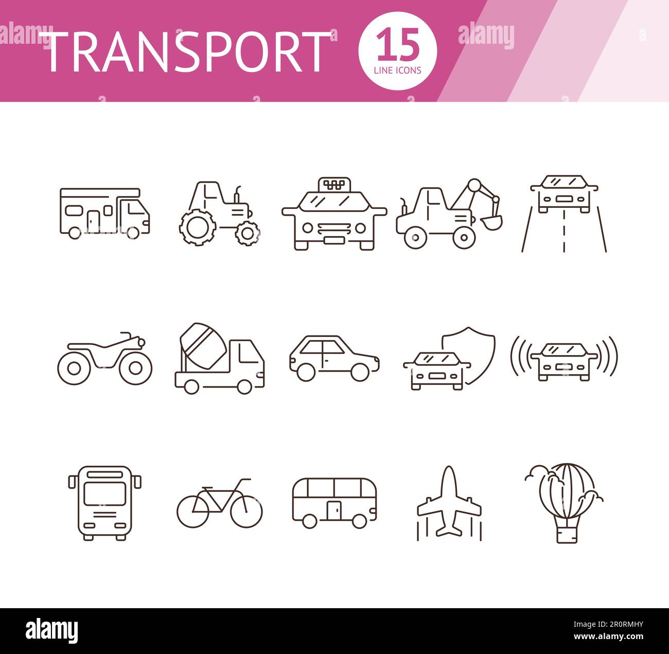 Transport line icon set Stock Vector Image & Art - Alamy