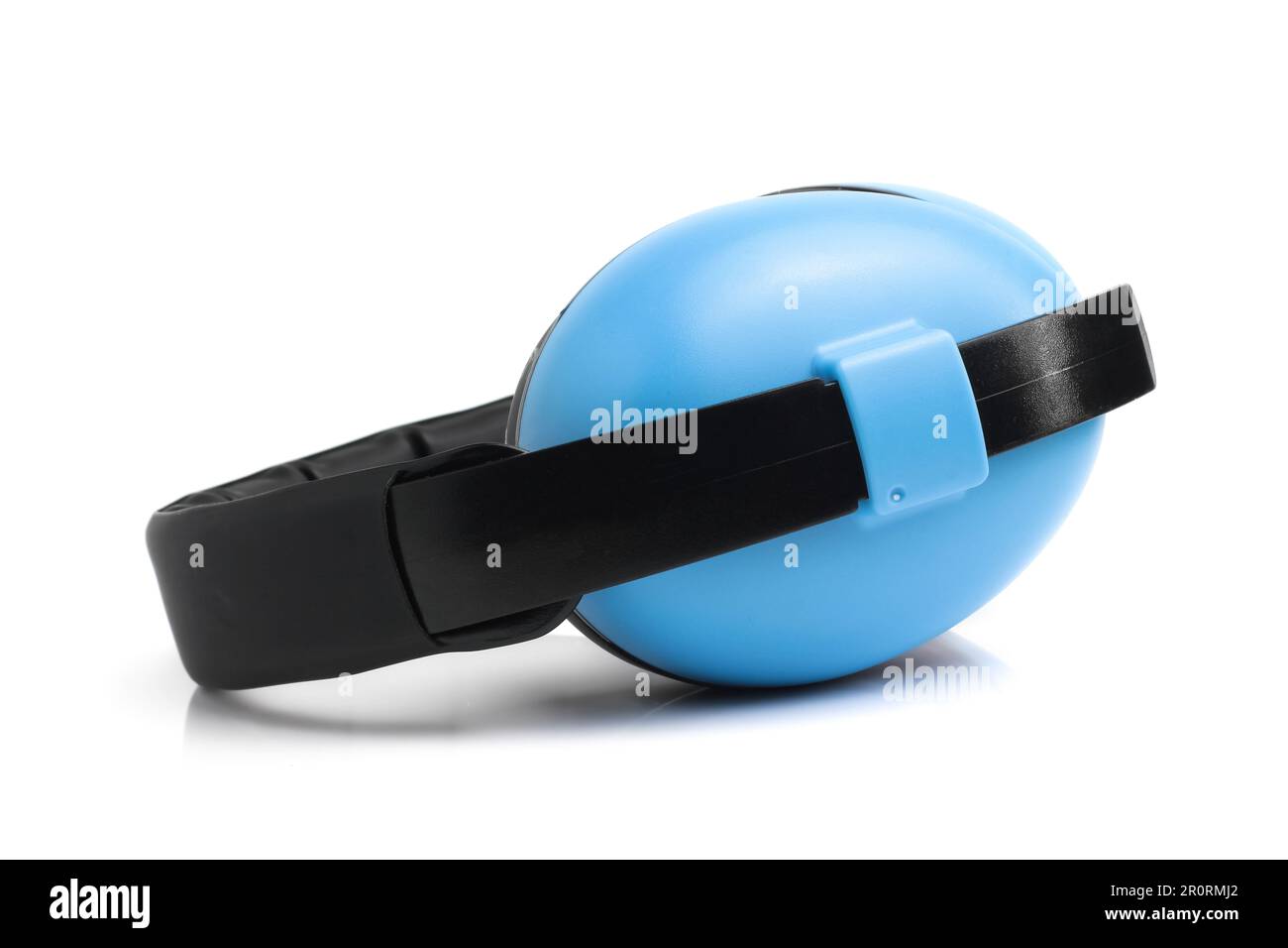 Blue ear muff isolated on white background. head phones on a white ...