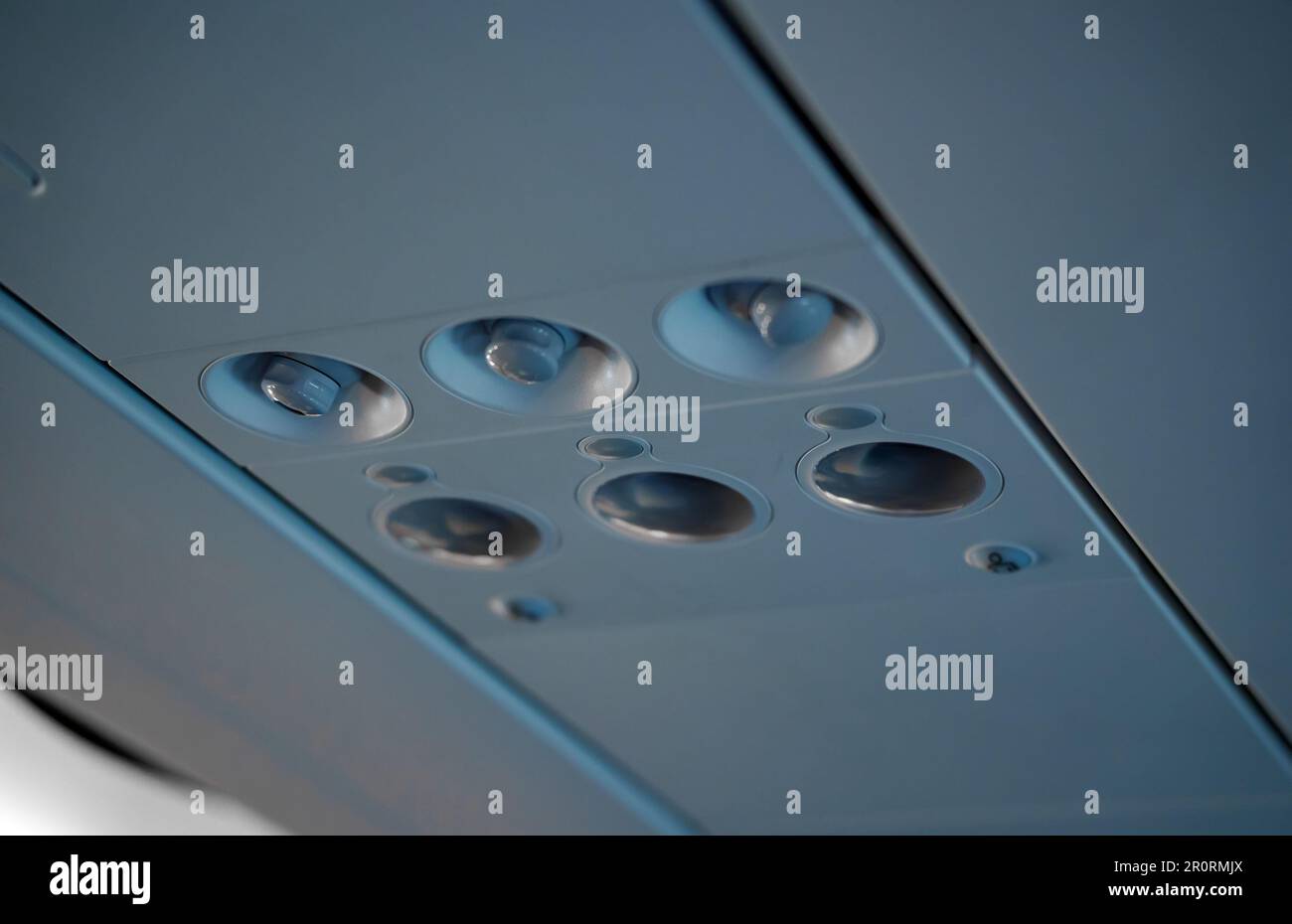Interior inside of the plane. Air conditioning Stock Photo - Alamy