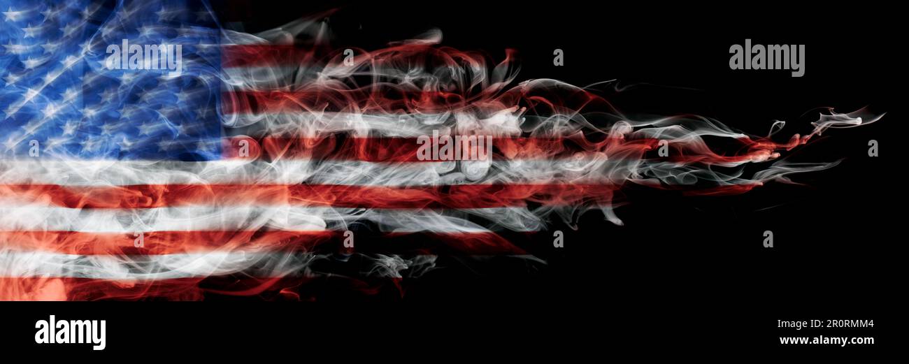 USA flag in flowing smoke. Abstract American flag wallpaper Stock Photo ...