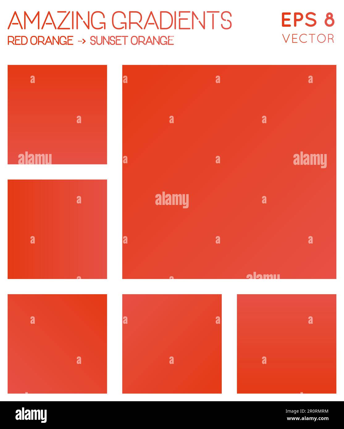 Colorful gradients in red orange, sunset orange color tones. Actual ...