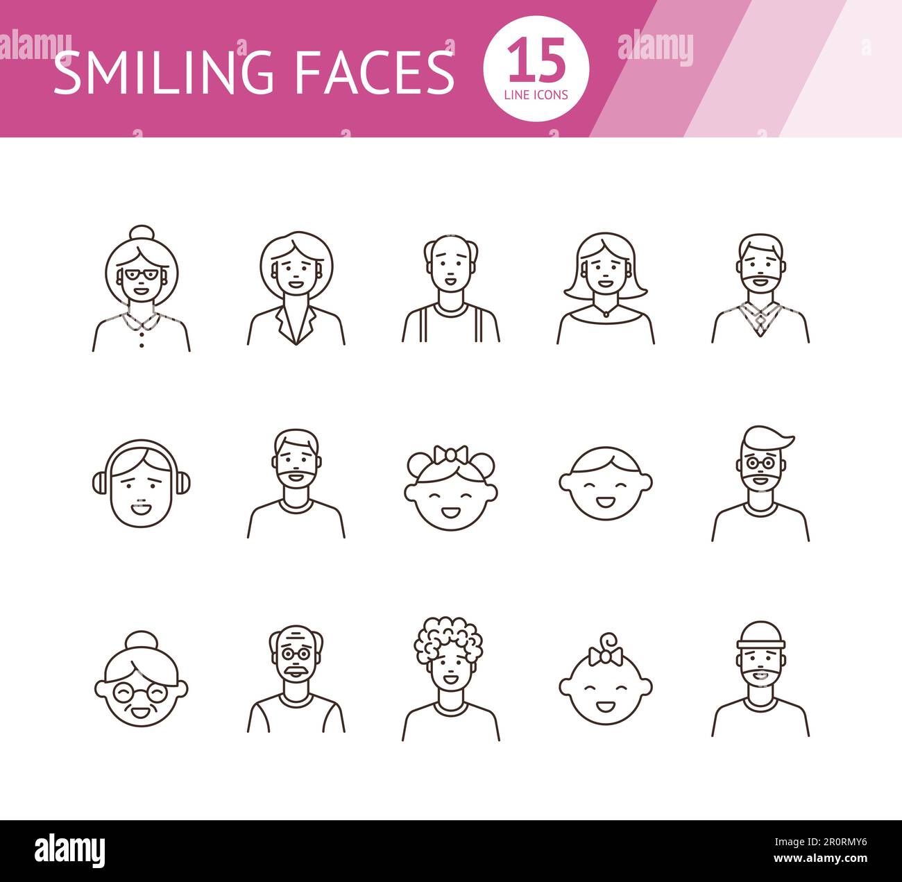 Smiling faces icons Stock Vector Image & Art - Alamy
