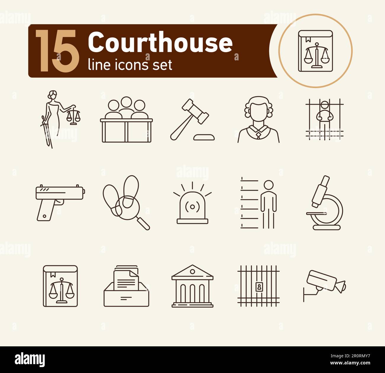 Courthouse book icon outline Stock Vector Images - Alamy
