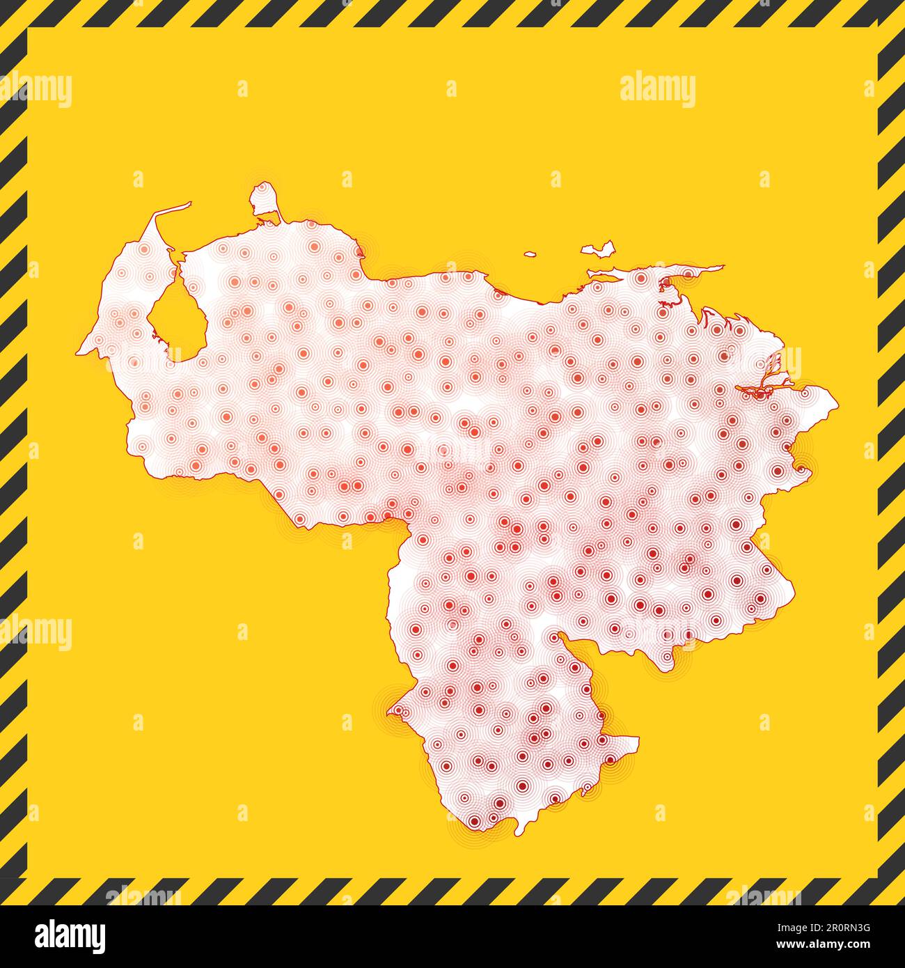 Venezuela closed - virus danger sign. Lockdown country icon. Black ...