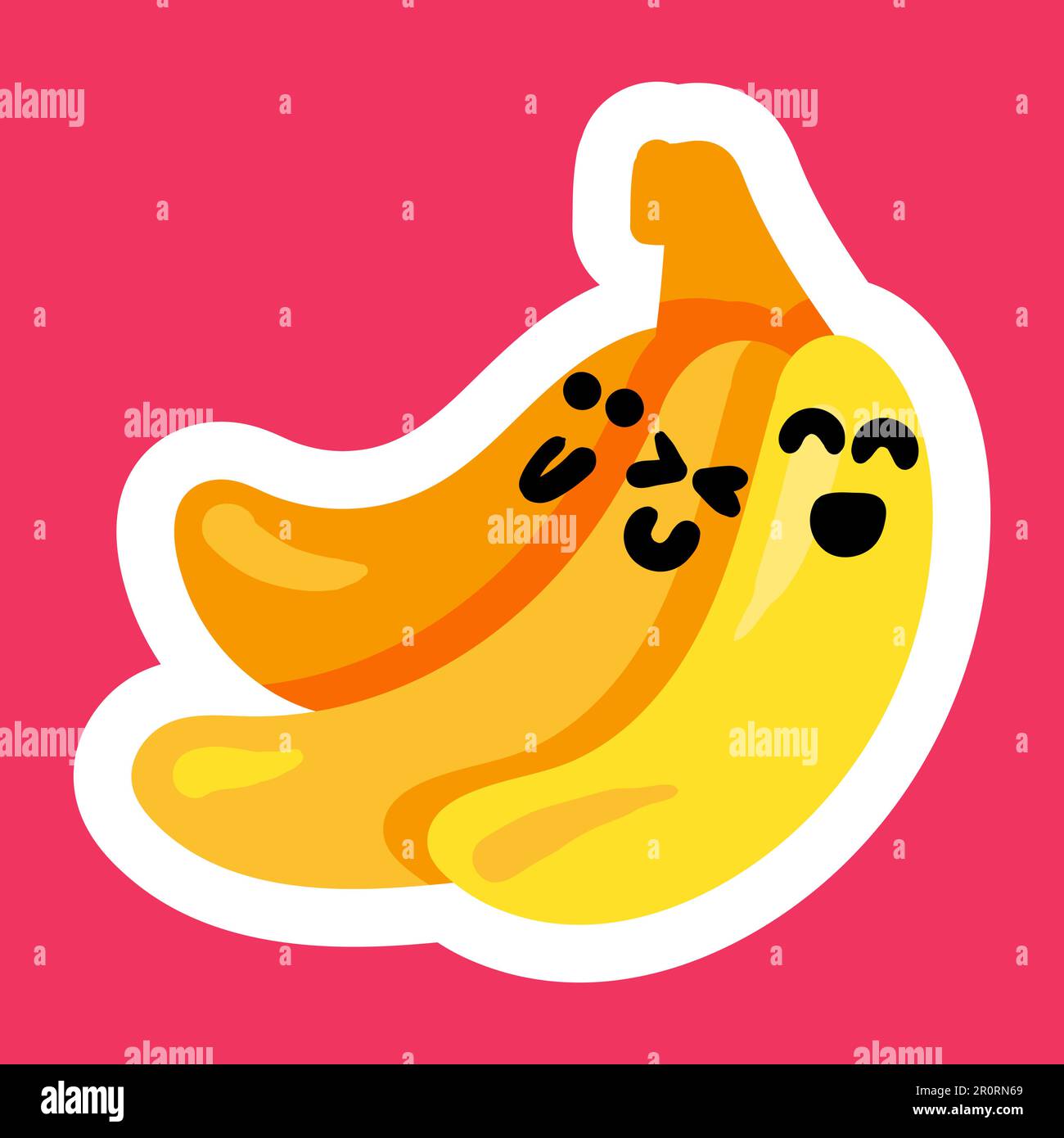 Happy bananas cartoon vector illustration. Isolated fruit character ...