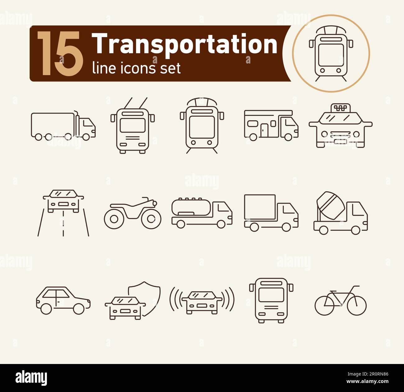 Transportation line icon set Stock Vector Image & Art - Alamy