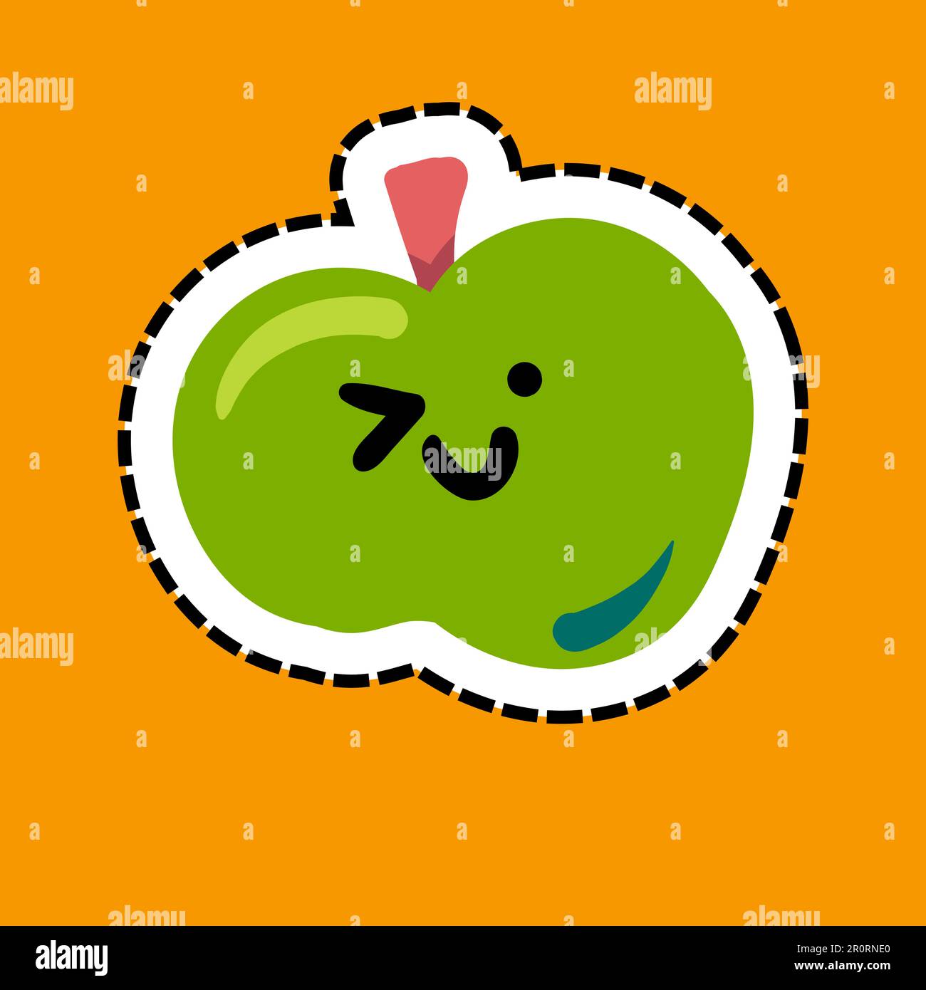 Winking apple cartoon kawaii character. Apple fruit isolated vector ...