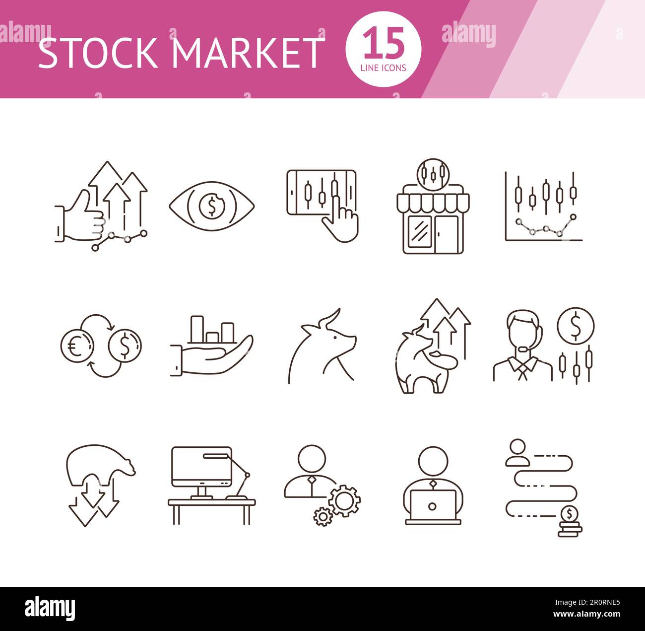 Stock market line icon set Stock Vector Image & Art - Alamy