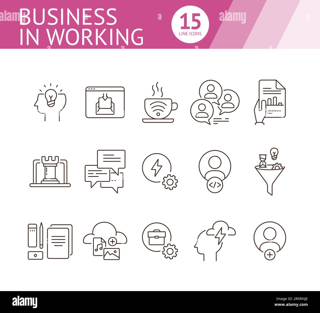 Business in working icons Stock Vector Image & Art - Alamy