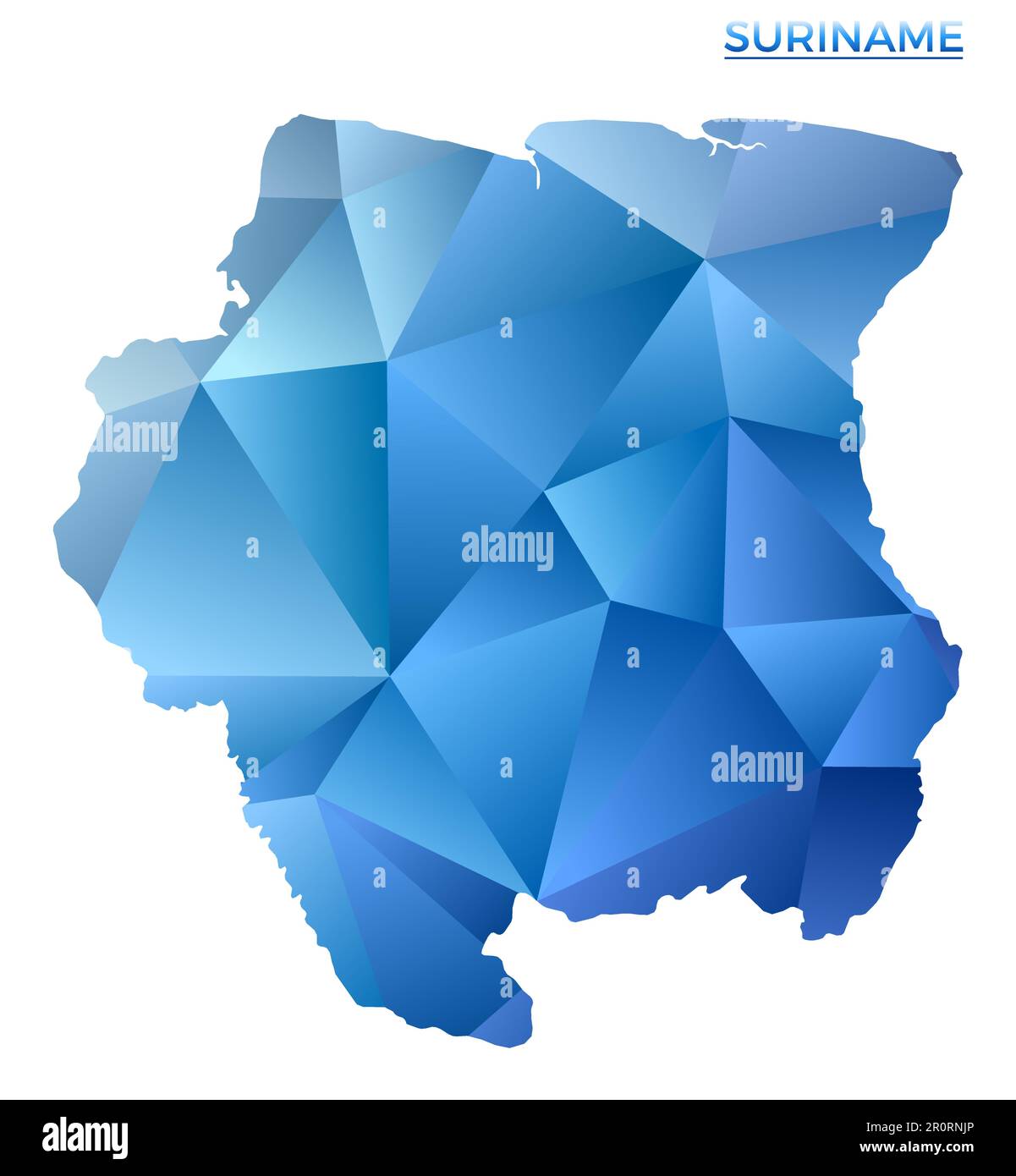 Vector polygonal Suriname map. Vibrant geometric country in low poly style. Trendy illustration ...