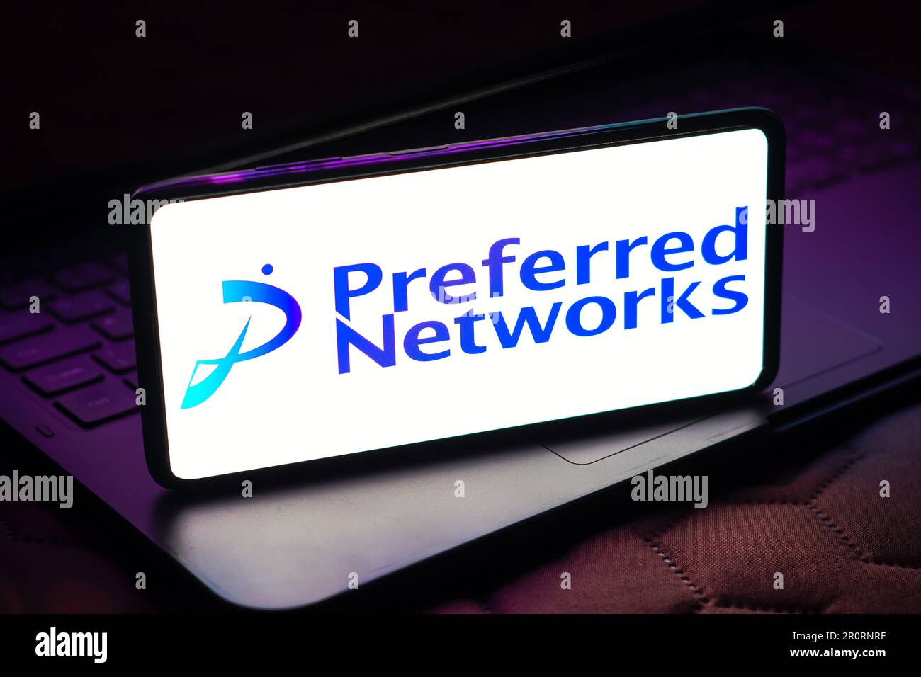 In this photo illustration, the Preferred Networks logo is displayed on ...