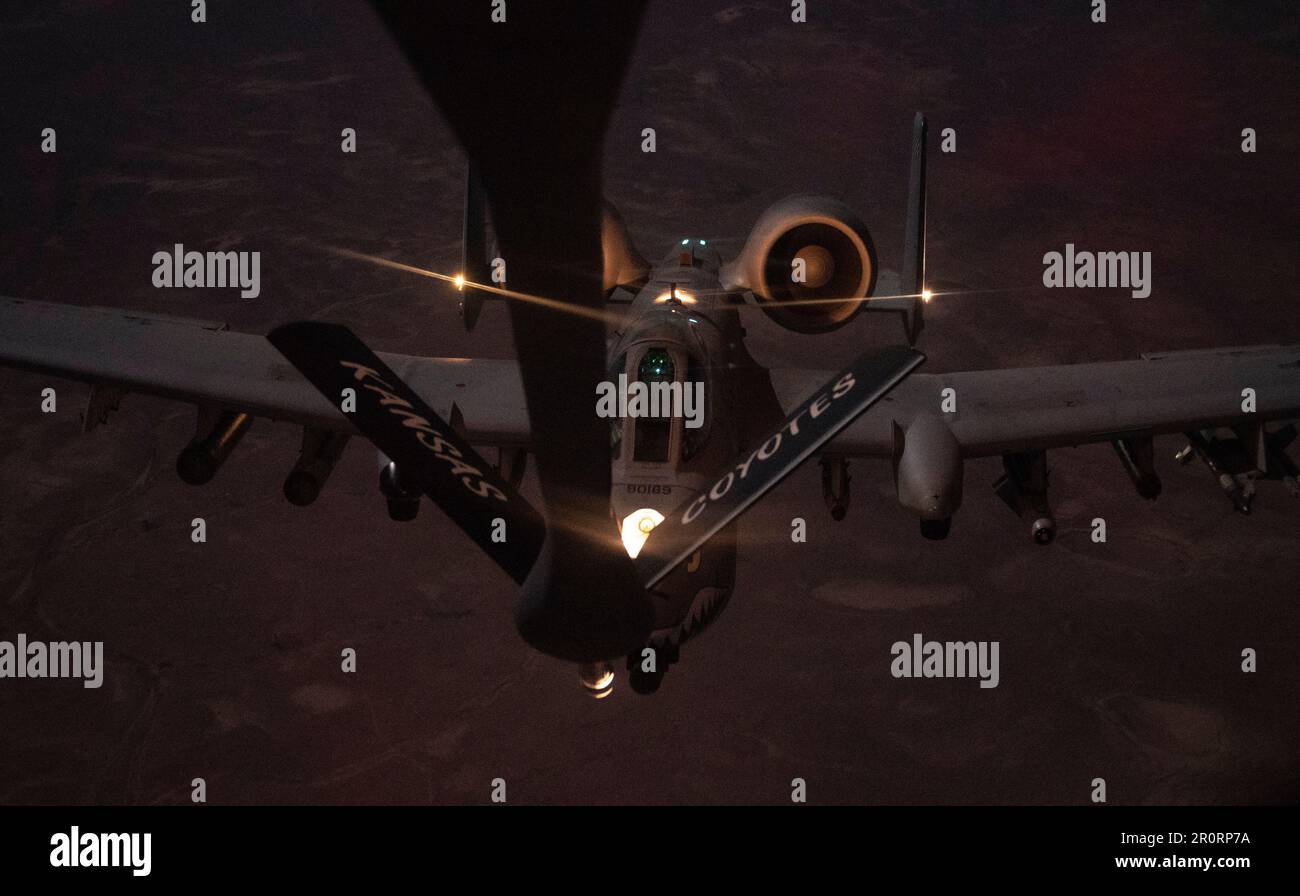A U.S. Air Force A-10 Thunderbolt II attached to the 75th Expeditionary Fighter Squadron ...