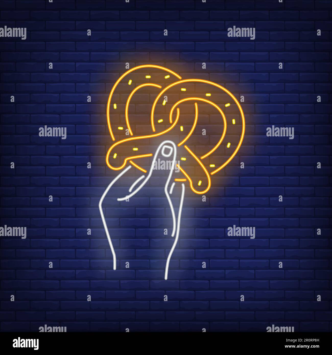 Hand holding pretzel Stock Vector Images - Alamy