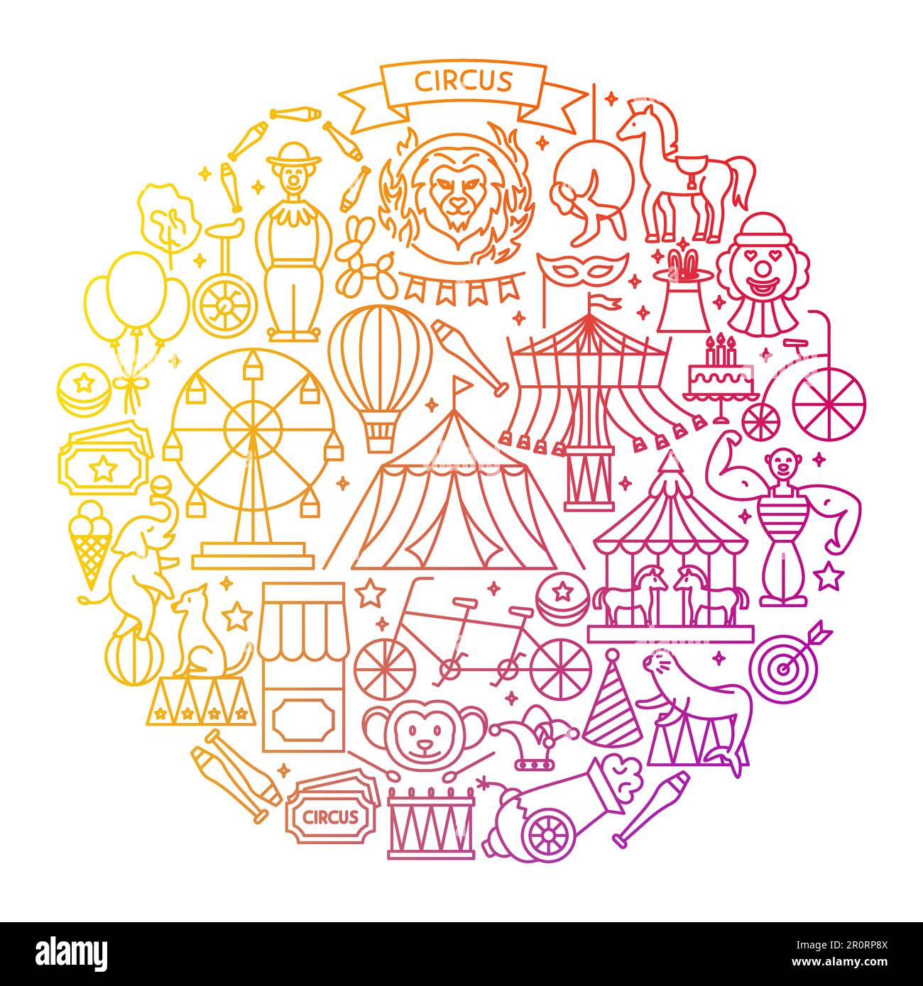 Circus Line Icon Circle Design Stock Vector Image & Art - Alamy