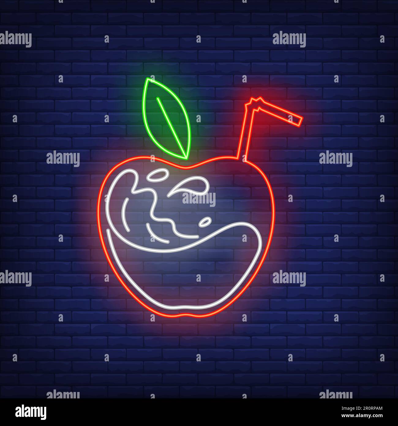 Apple with juice splash Stock Vector Images - Alamy