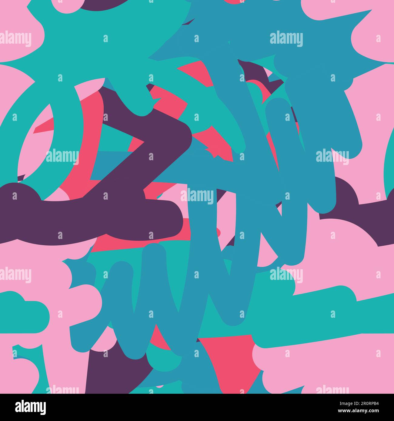 Abstract hand drawn design seamless pattern. Fancy scribbles. Textile ...