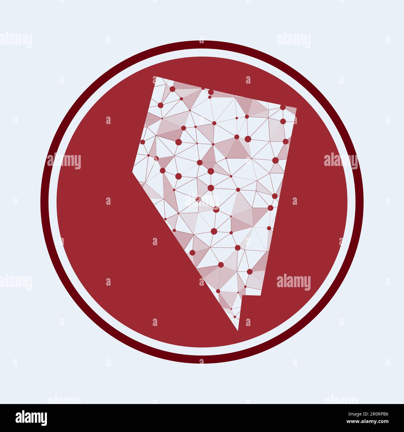 Nevada icon. Trendy tech logo of the US state. Geometric mesh round ...