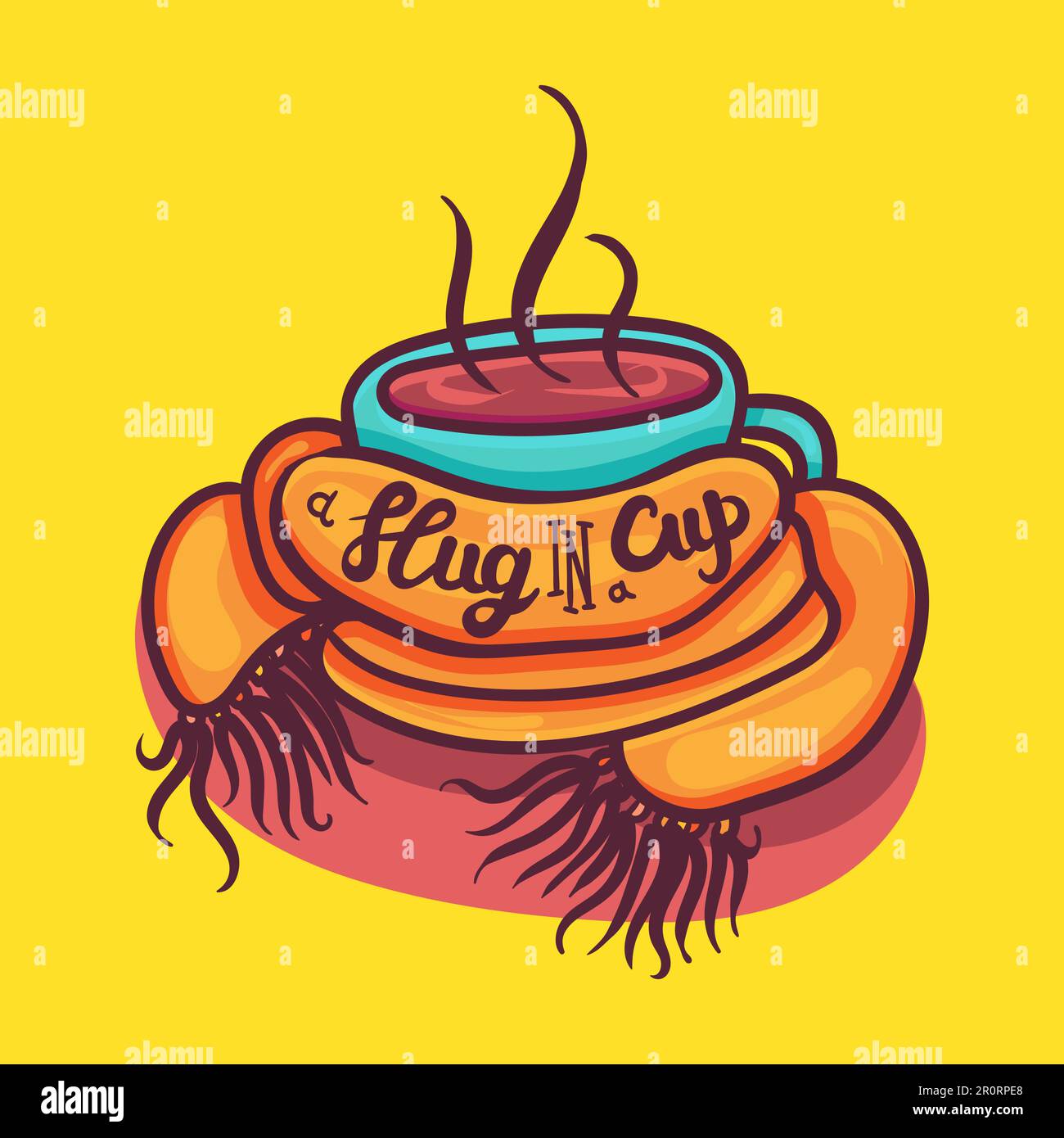 Cocoa in yellow mug Stock Vector Images - Alamy
