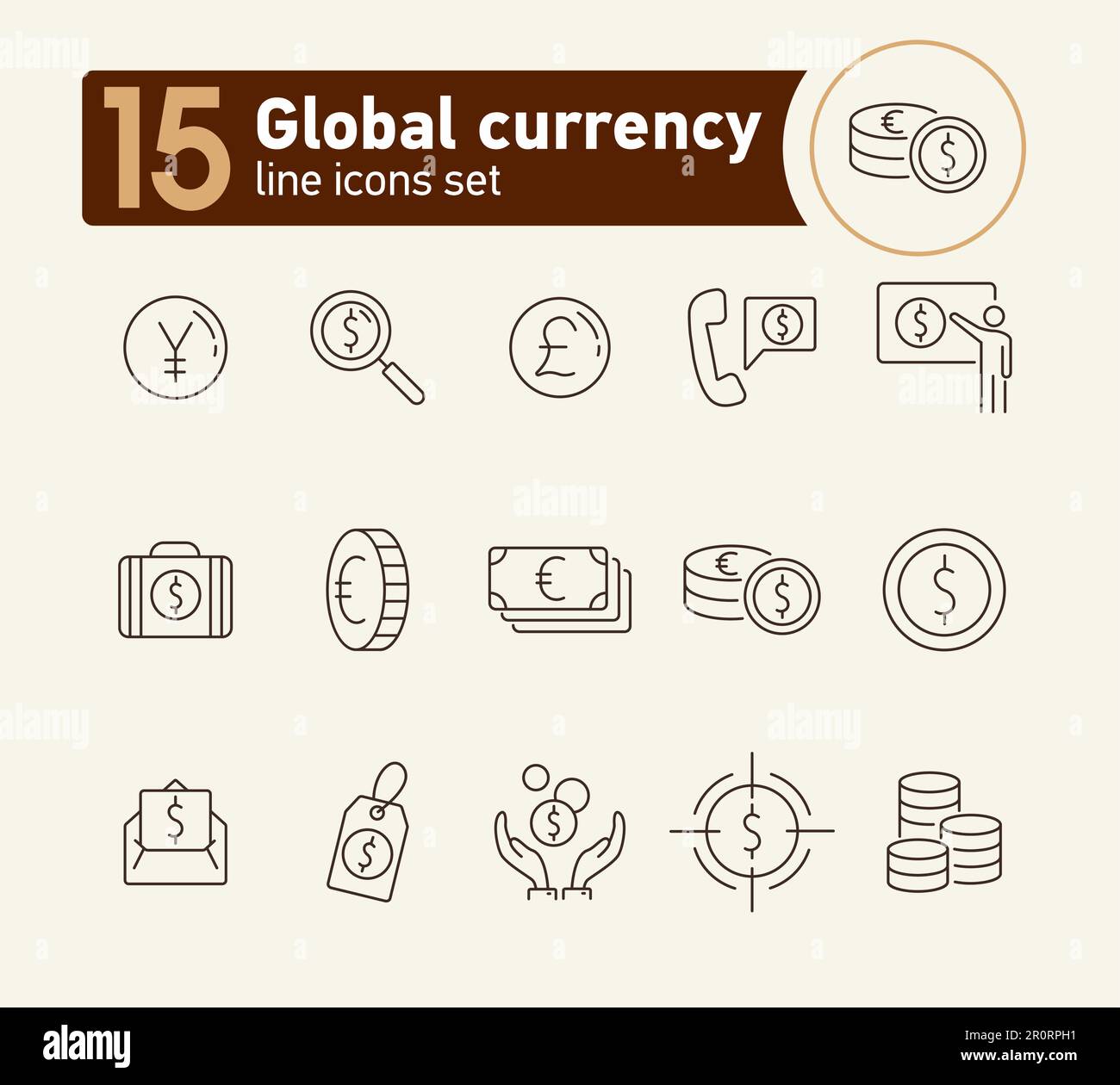 Global currency line icon set Stock Vector Image & Art - Alamy