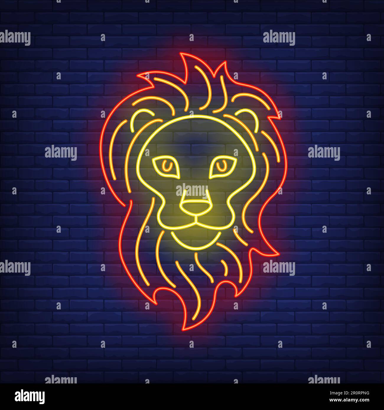 Neon lion symbol zodiac Stock Vector Images - Alamy