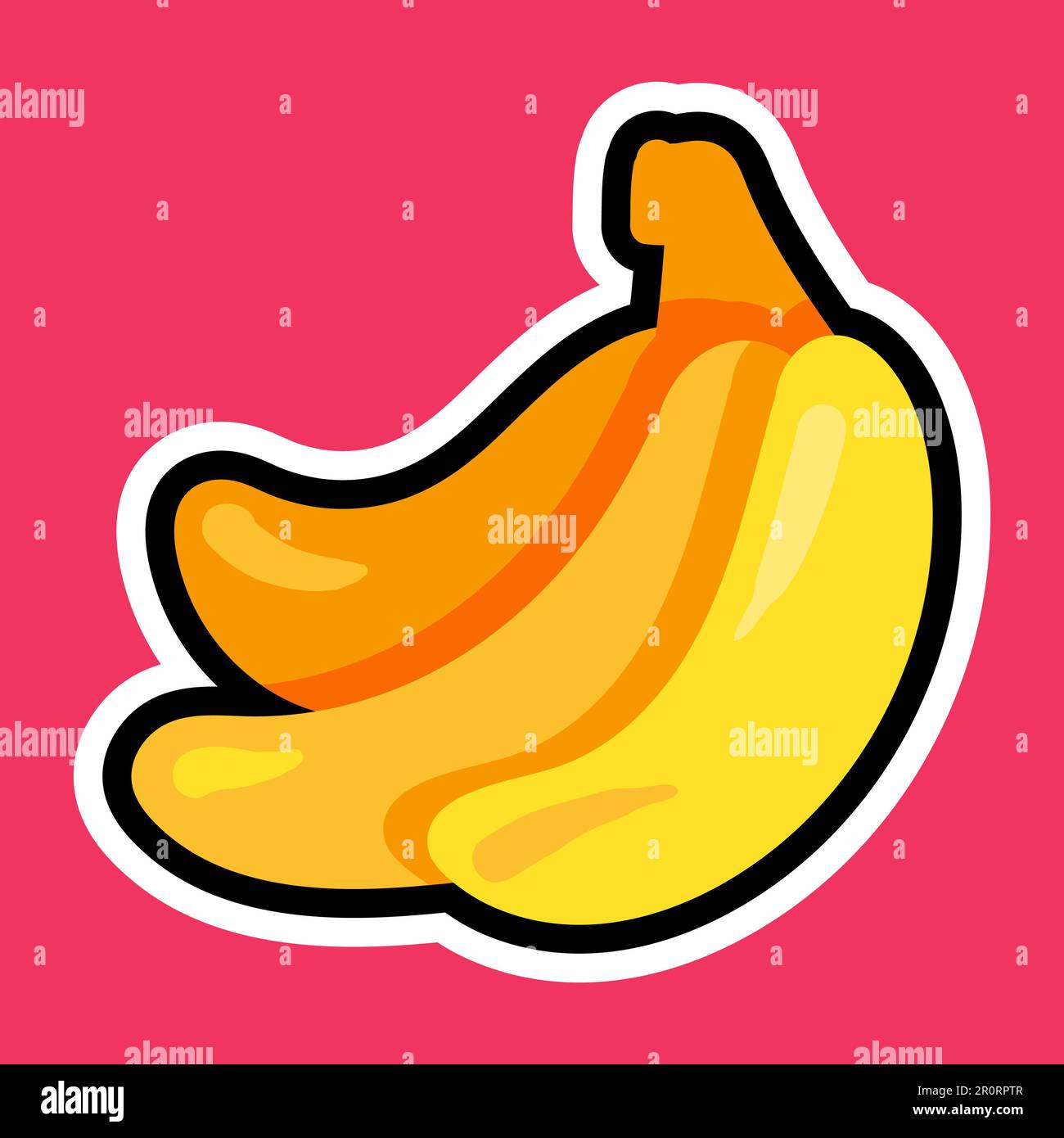 Banana flat vector illustration. Exotic fresh, tropical fruit cartoon ...